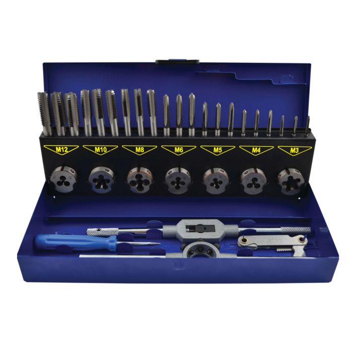 Trusa tarozi si filiere 32 buc M3-M12 SEN0863990K - SculeSiEchipamente.ro